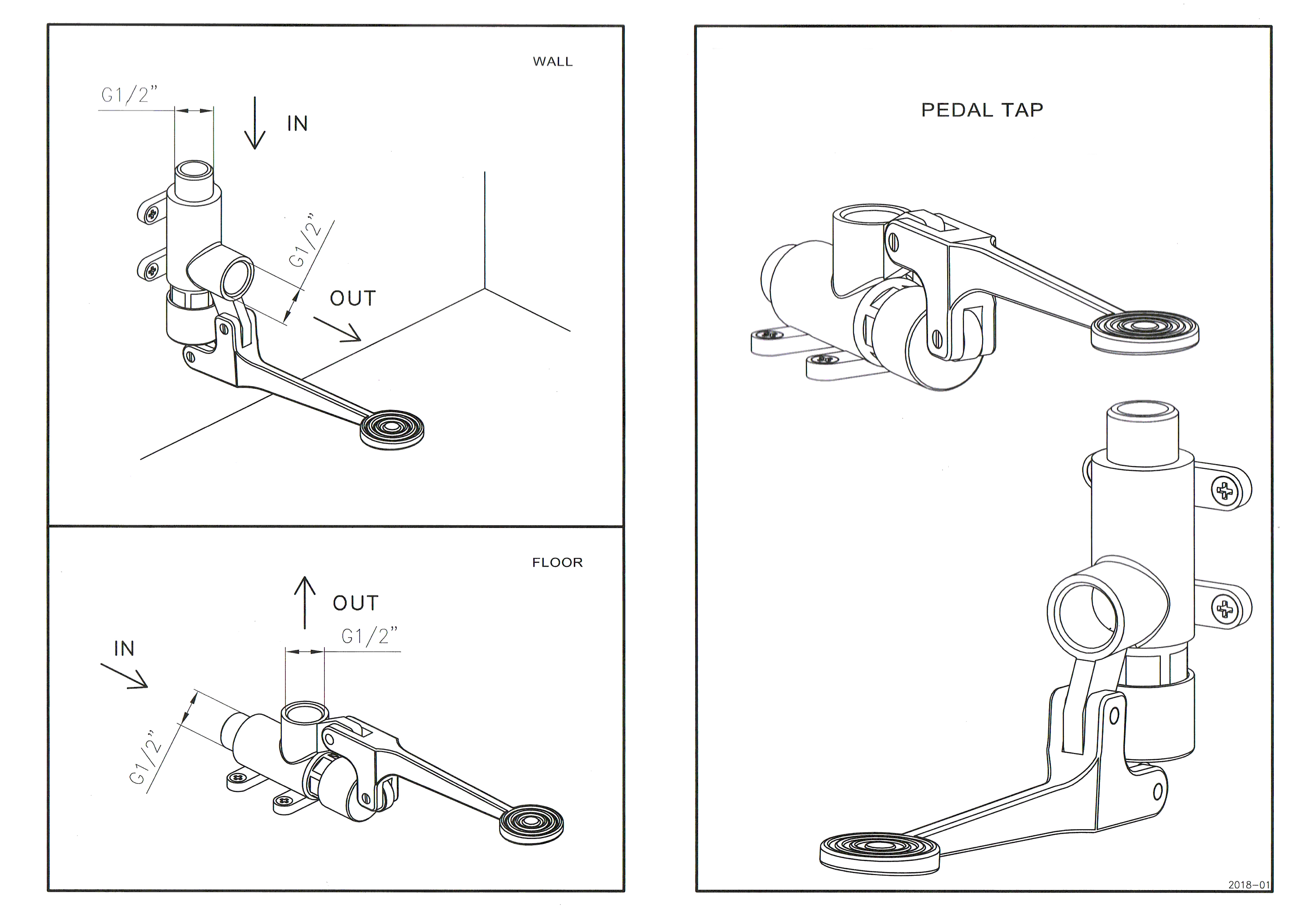 Foot Operated Tap | Buy Online | Ireland - CommercialSinks.ie