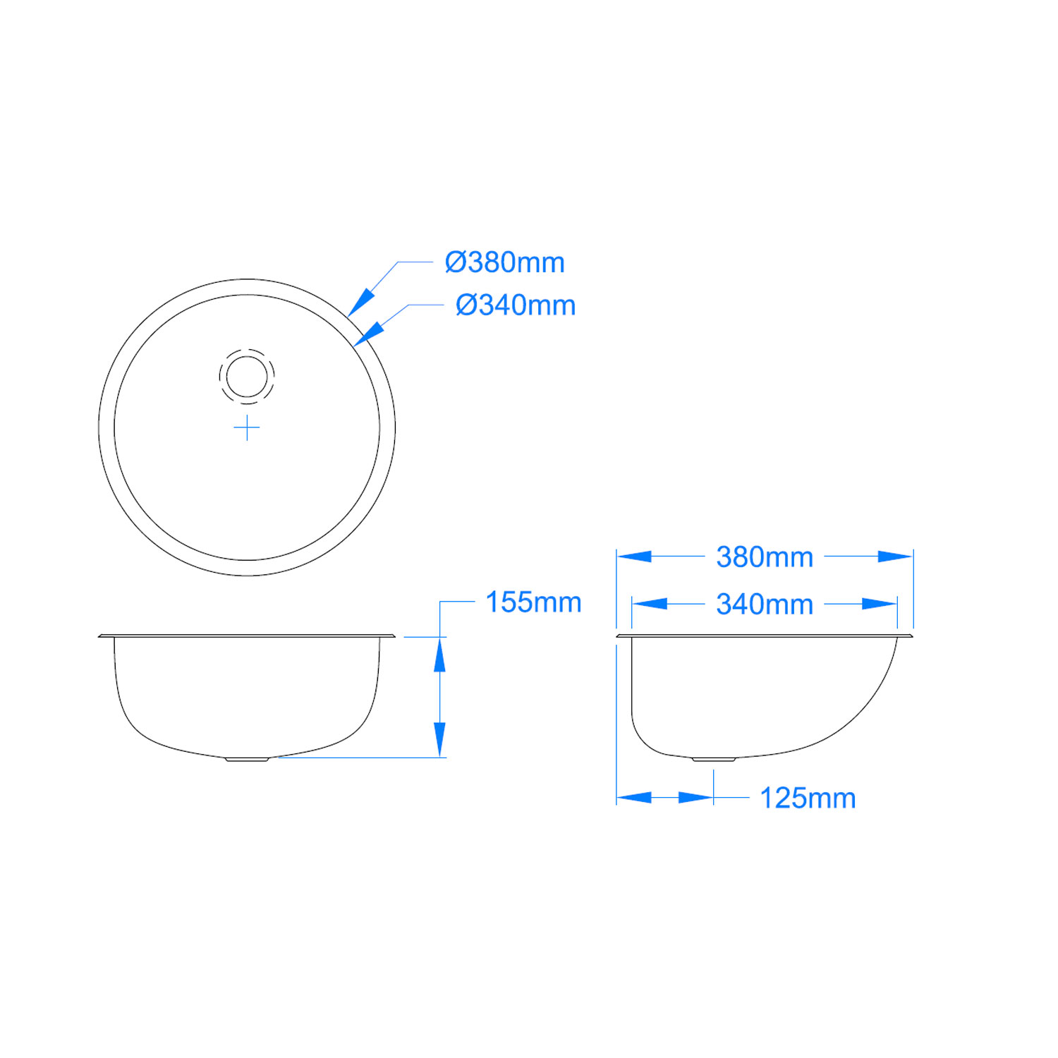 Vanity Round Inset Hand Basin | Buy Online | Ireland - CommercialSinks.ie