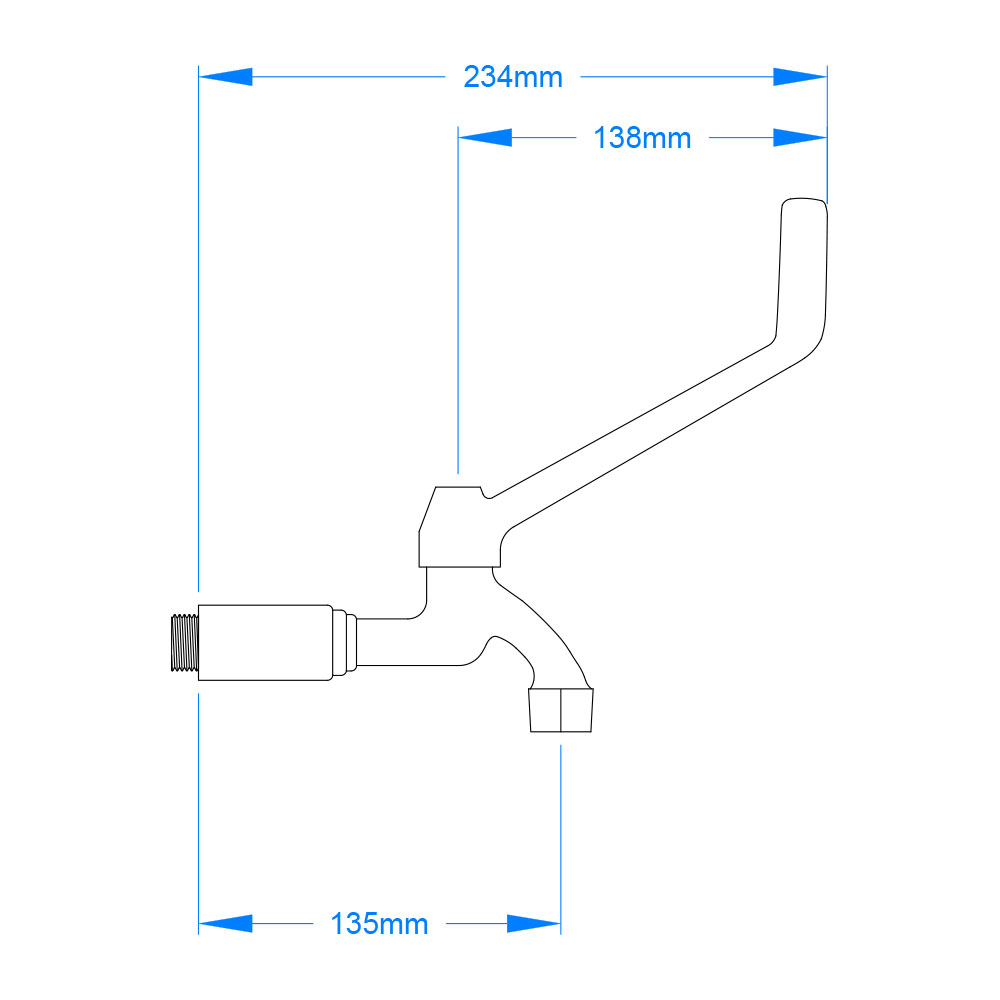 Long Lever Wall Taps | Buy Online | Ireland - CommercialSinks.ie
